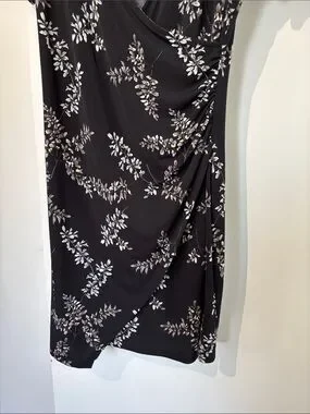 Colori | Dresses | Colori Black Floral Fauxwrap Midi Dress With Cream ...